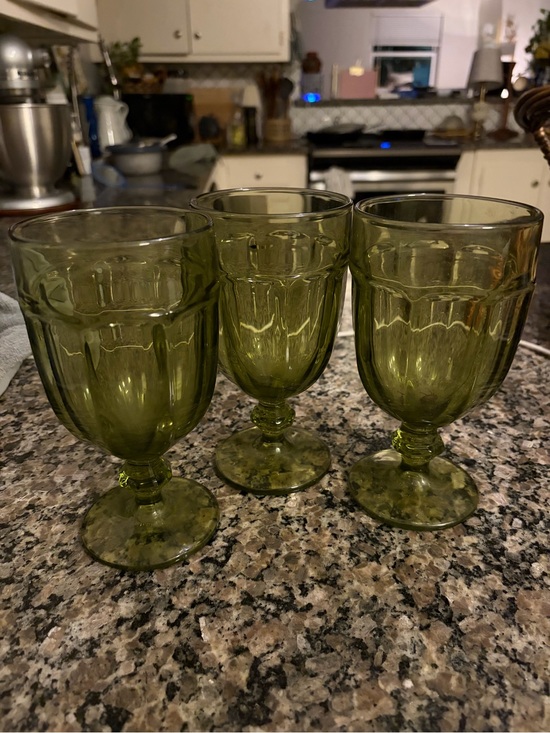 Libbey | Dining | Libby Duratuff Gibraltar Olive Green Goblet 7 6oz Usa ...